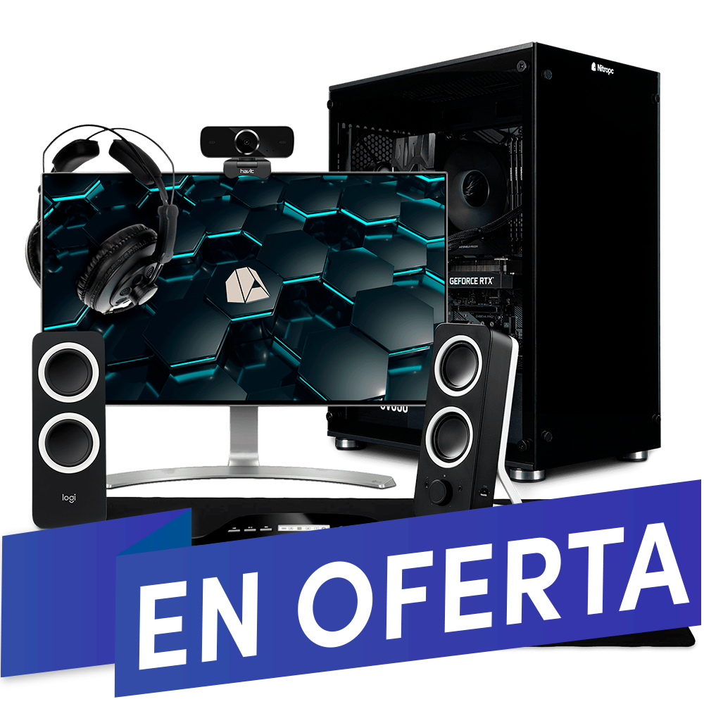 Pack PC Gaming: Ordenador + Monitor + Accesorios | Nitropc